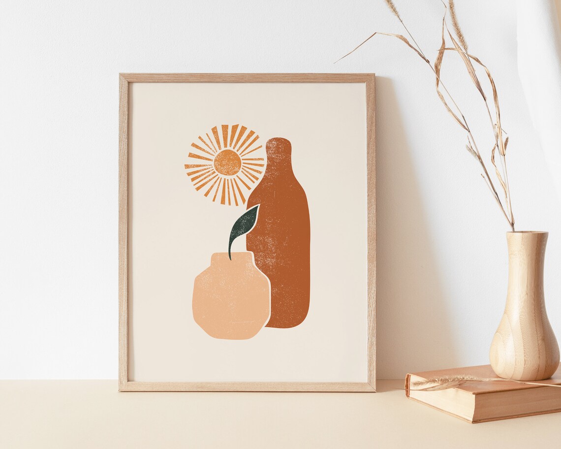 Sun Still Life Art Print Minimal Terra Poster Terracotta - Etsy