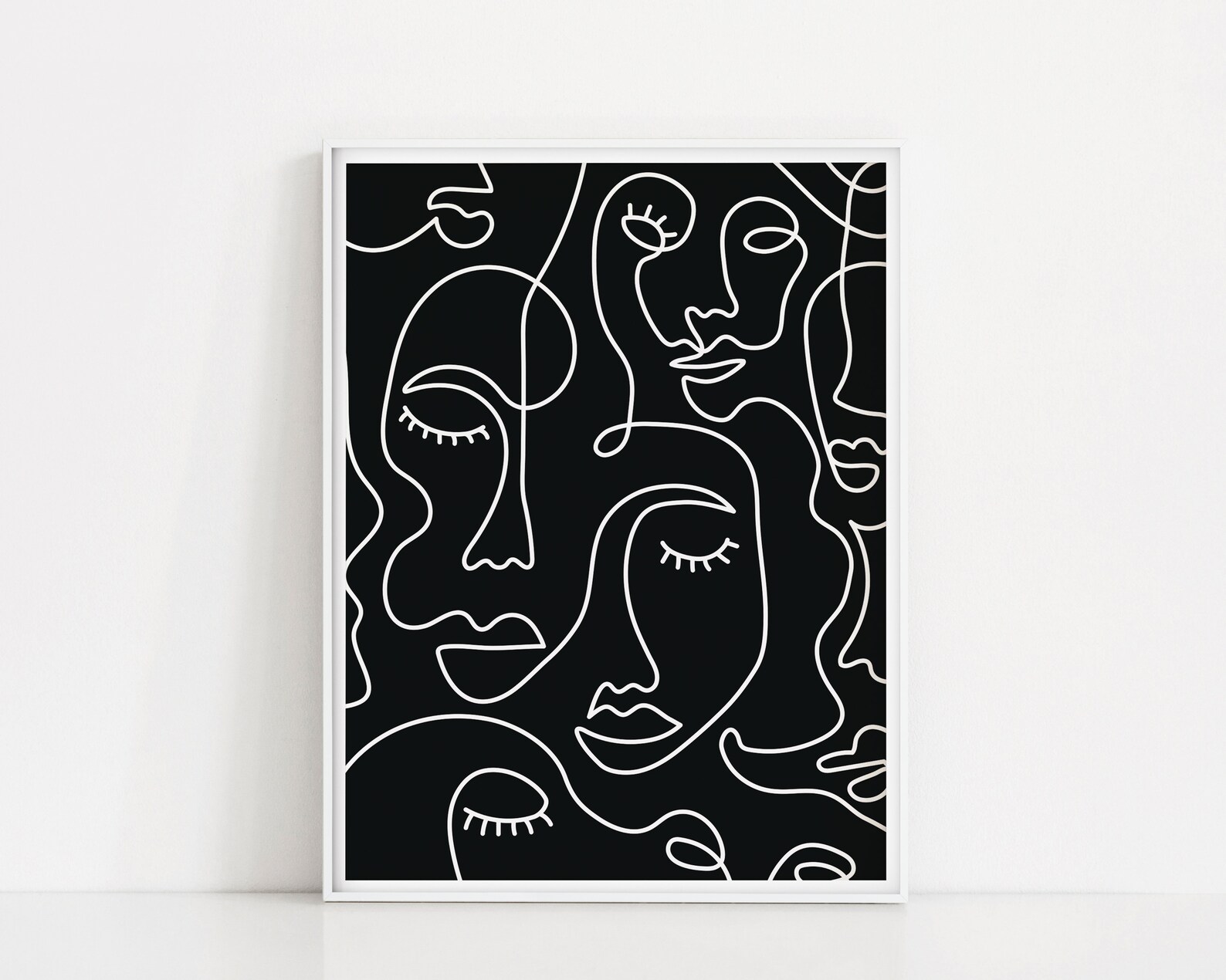 One Line Faces Art Print Female Face Line Illustration - Etsy