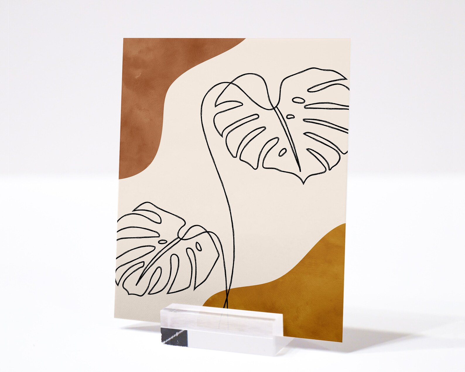 One Line Monstera Art Print Plant Single Line Drawing | Etsy