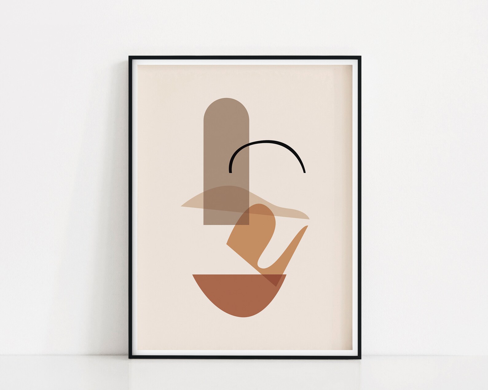 Warm Color Art Set of 3 Prints | Geometric Shapes Gallery Wall Bundle ...