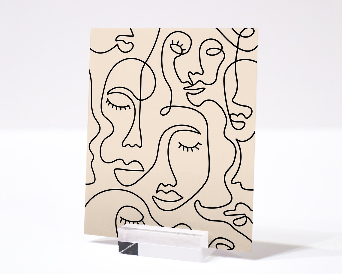 Single Line Face Art Print Minimalist Woman Line Drawing Etsy
