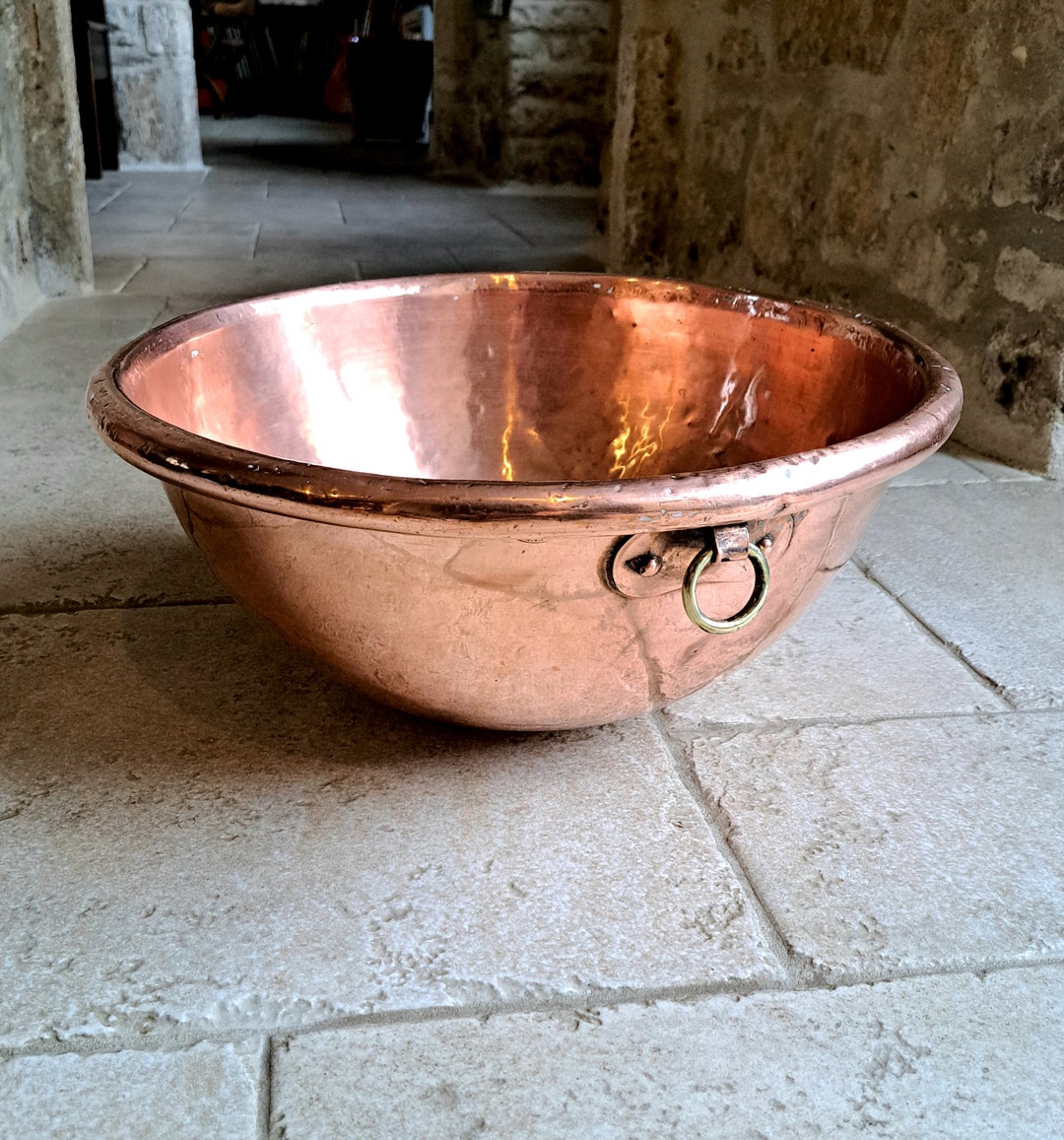 Large, Antique, French, High Quality, Hammered, Handmade, 40cm Rolled ...