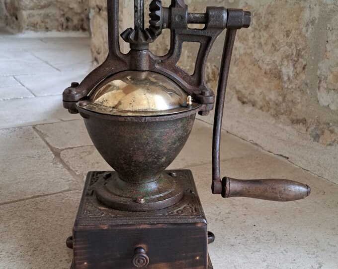 Very Beautiful, Large, Antique, French, Cast Iron Coffee Grinder With ...