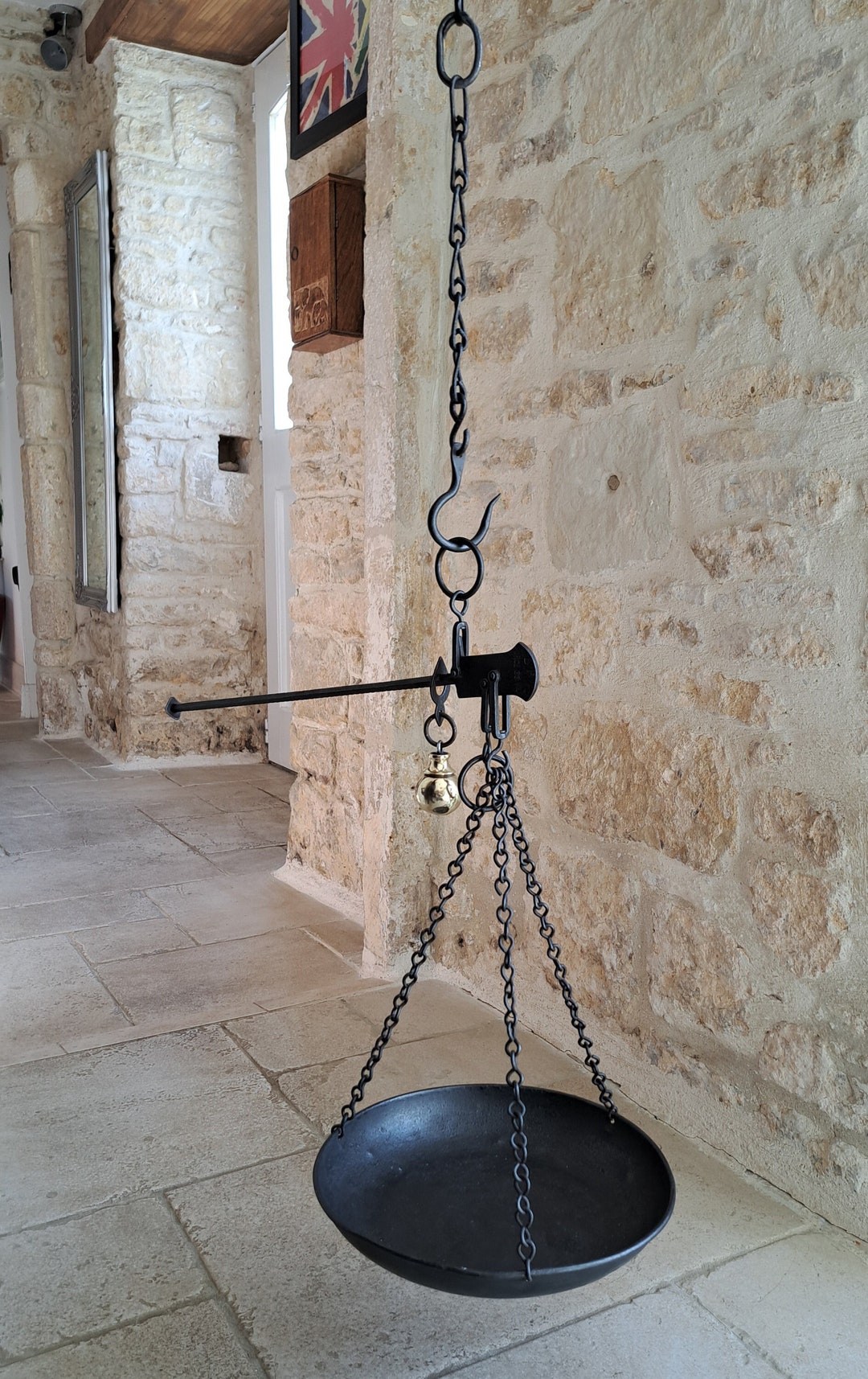 Stunning, Antique, French, Wrought Iron, Counter-balance Scale With ...