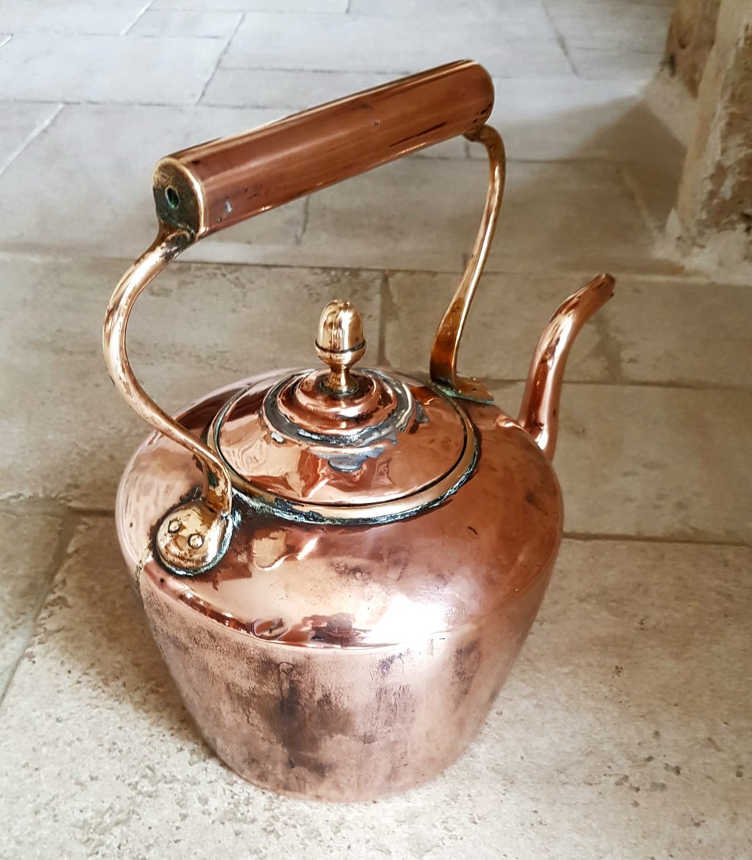 Very Beautiful, Antique, North African, Hand Made, Copper Kettle With ...