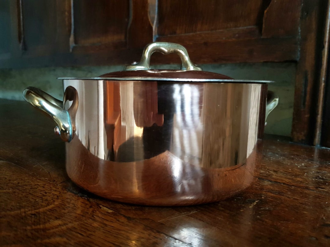 Beautiful, Small, Vintage, French, 1.8mm Copper Cocotte / Stewing Pot ...