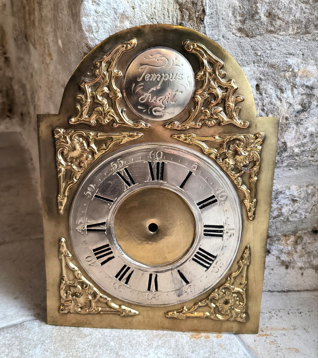 Beautiful, Vintage, French, Brass, Long Case, Clock Face. Circa 1960's ...