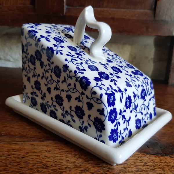 Wedge Shaped Blue and White Cheese Dish - Etsy