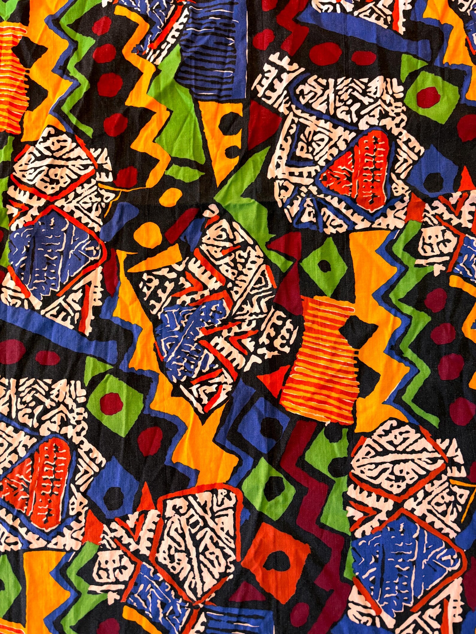 Vintage Fabric Funky 90s Style Geometric Print - Etsy