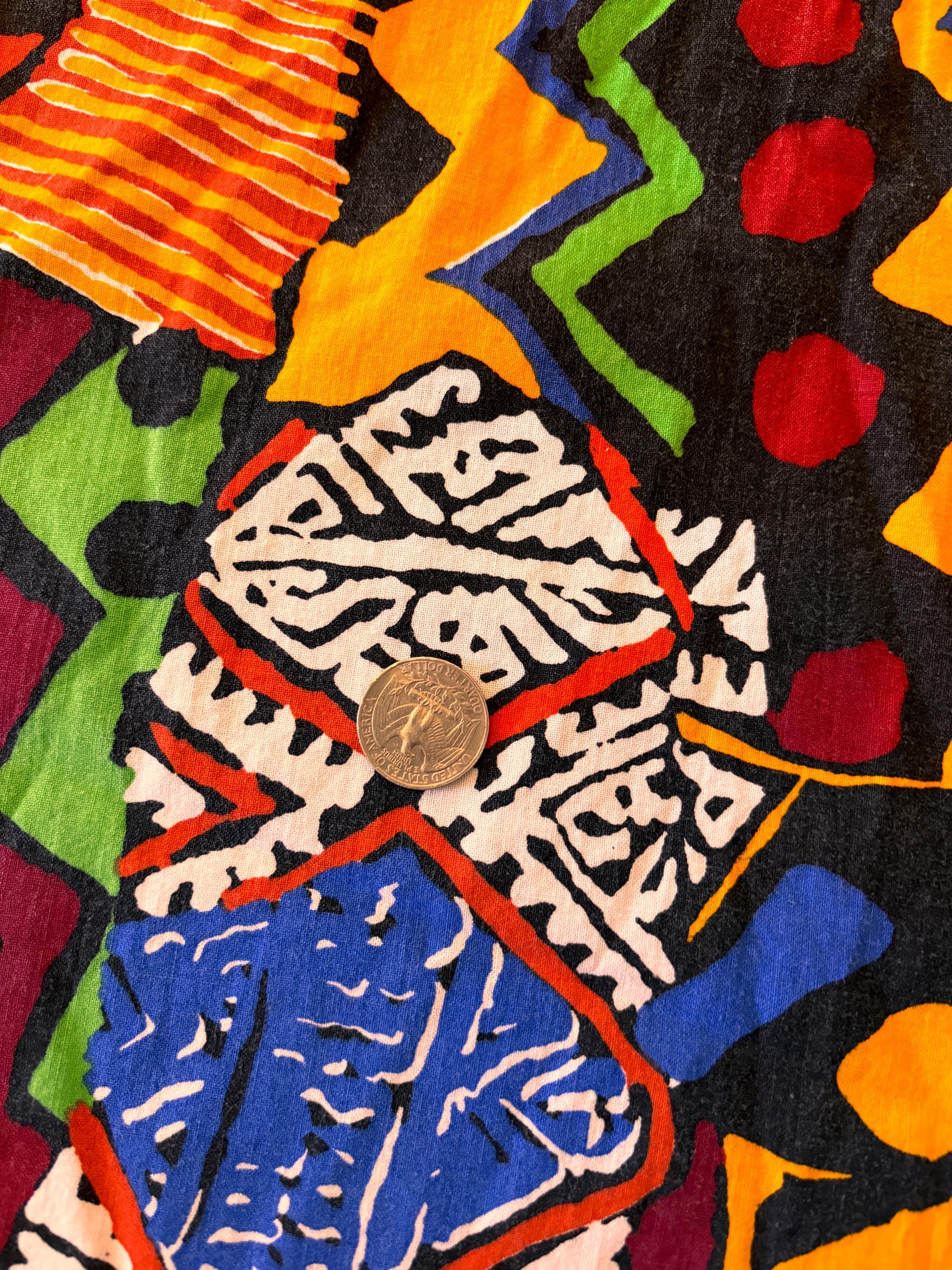 Vintage Fabric Funky 90s Style Geometric Print - Etsy