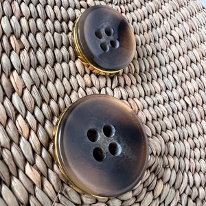 Vintage Tortoise Shell Gold Back Buttons - Etsy