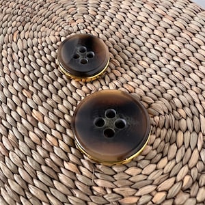 Vintage Tortoise Shell Gold Back Buttons - Etsy