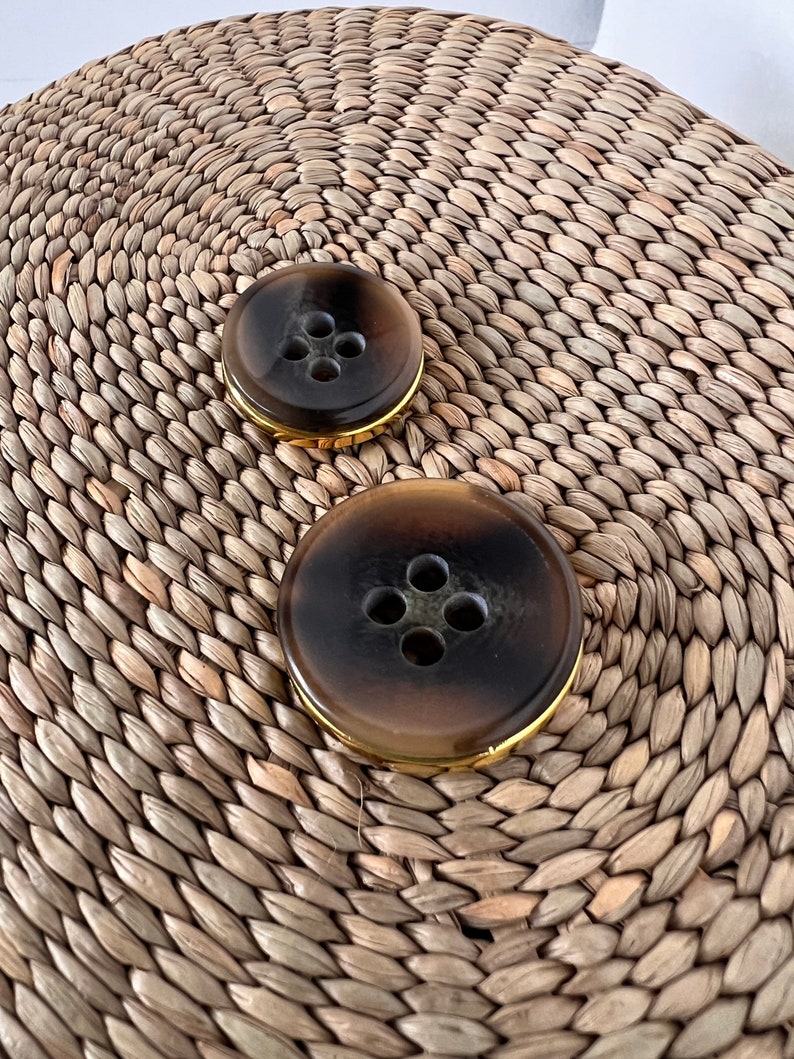 Vintage Tortoise Shell Gold Back Buttons - Etsy