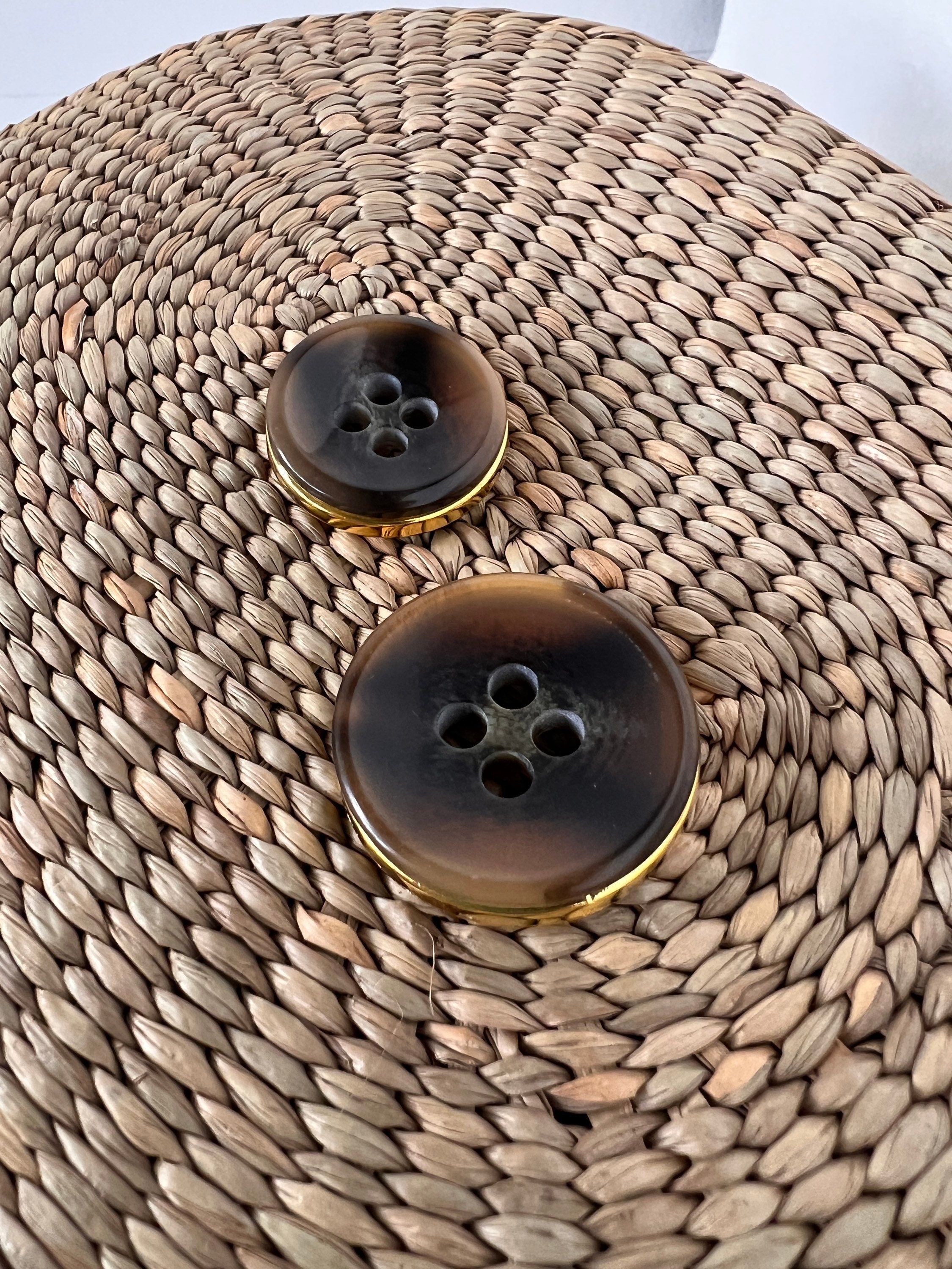 Vintage Tortoise Shell Gold Back Buttons - Etsy