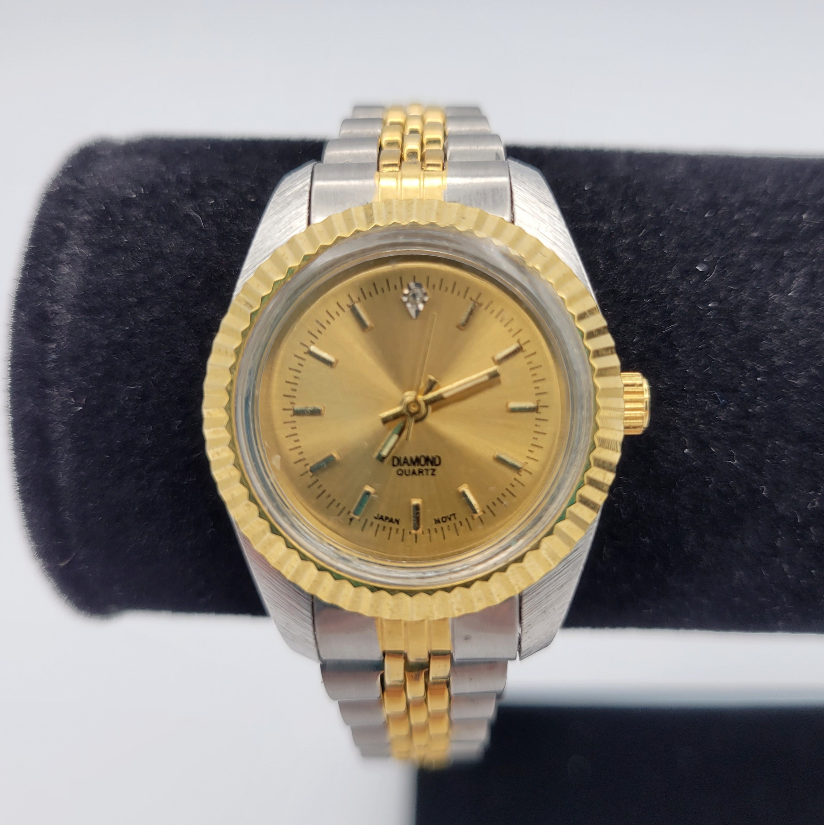Generation Diamond Quartz Two Tone Round Ladies Watch with Deployment ...