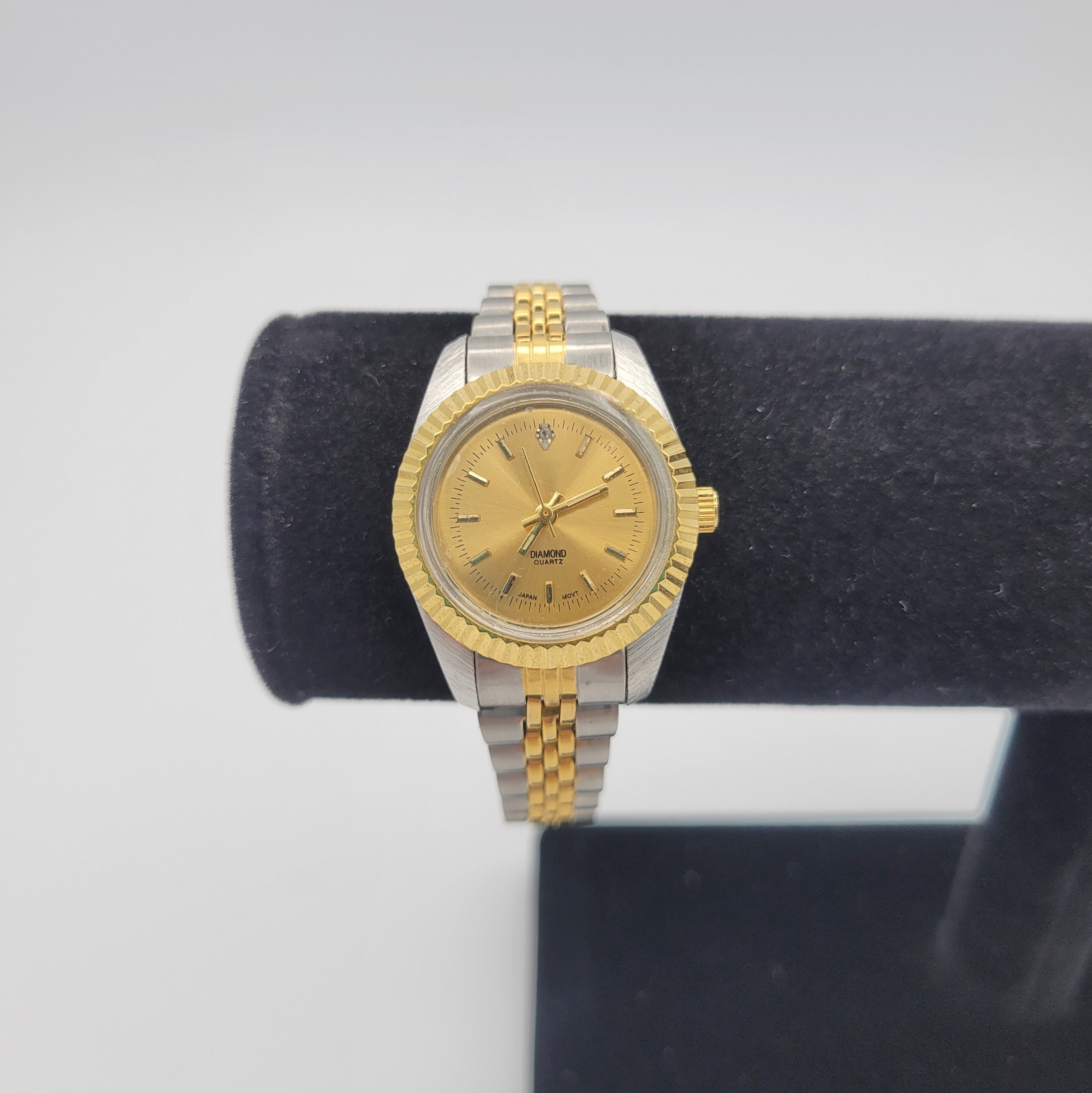 Generation Diamond Quartz Two Tone Round Ladies Watch with Deployment ...