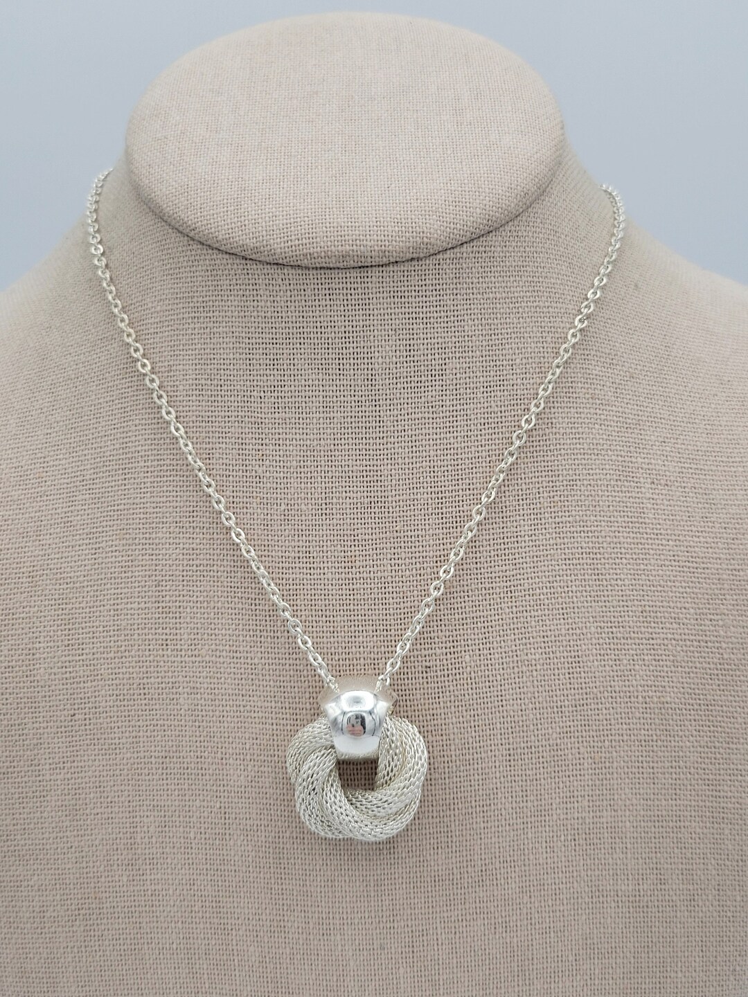 Vintage Charter Club Silver-tone Mesh Twisted Rope Pendant Necklace ...