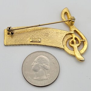 Vintage AJC Gold Tone & Black and White Enamel Treble Clef Keyboard ...