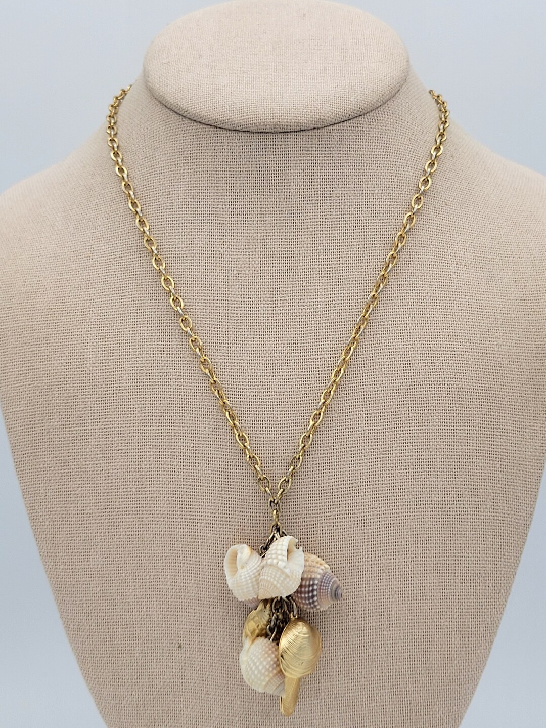 Vintage RARE 1980s Napier Gold Tone Cable Chain Necklace With Natural ...