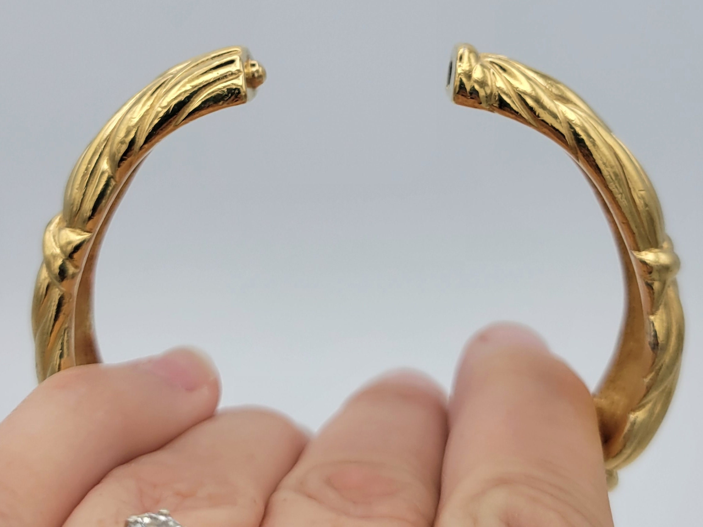 Vintage Trifari Gold Tone Clamper Bangle Bracelet Costume | Etsy