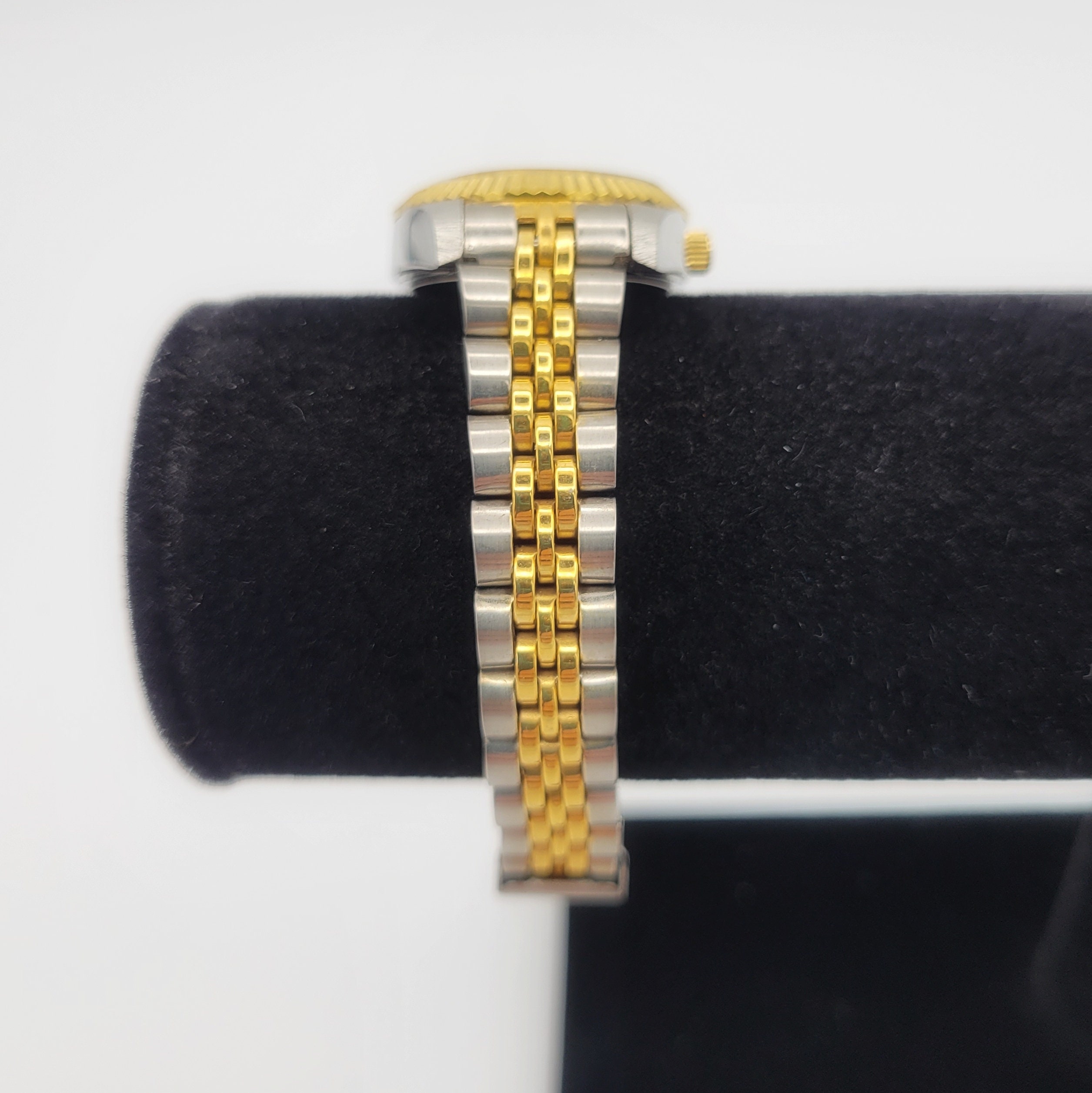 Generation Diamond Quartz Two Tone Round Ladies Watch with Deployment ...