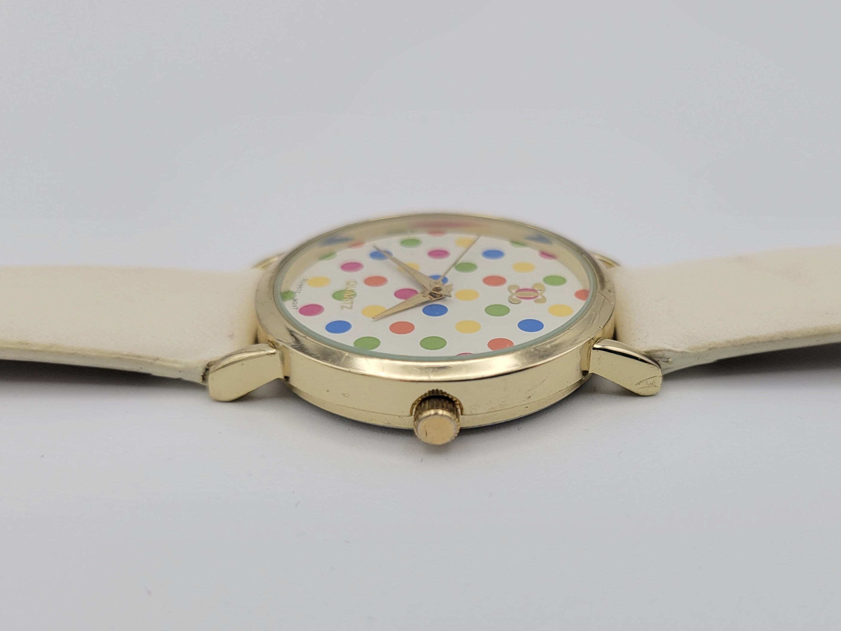 Vintage Double C Brand Silver Tone White & Rainbow Polka Dot | Etsy