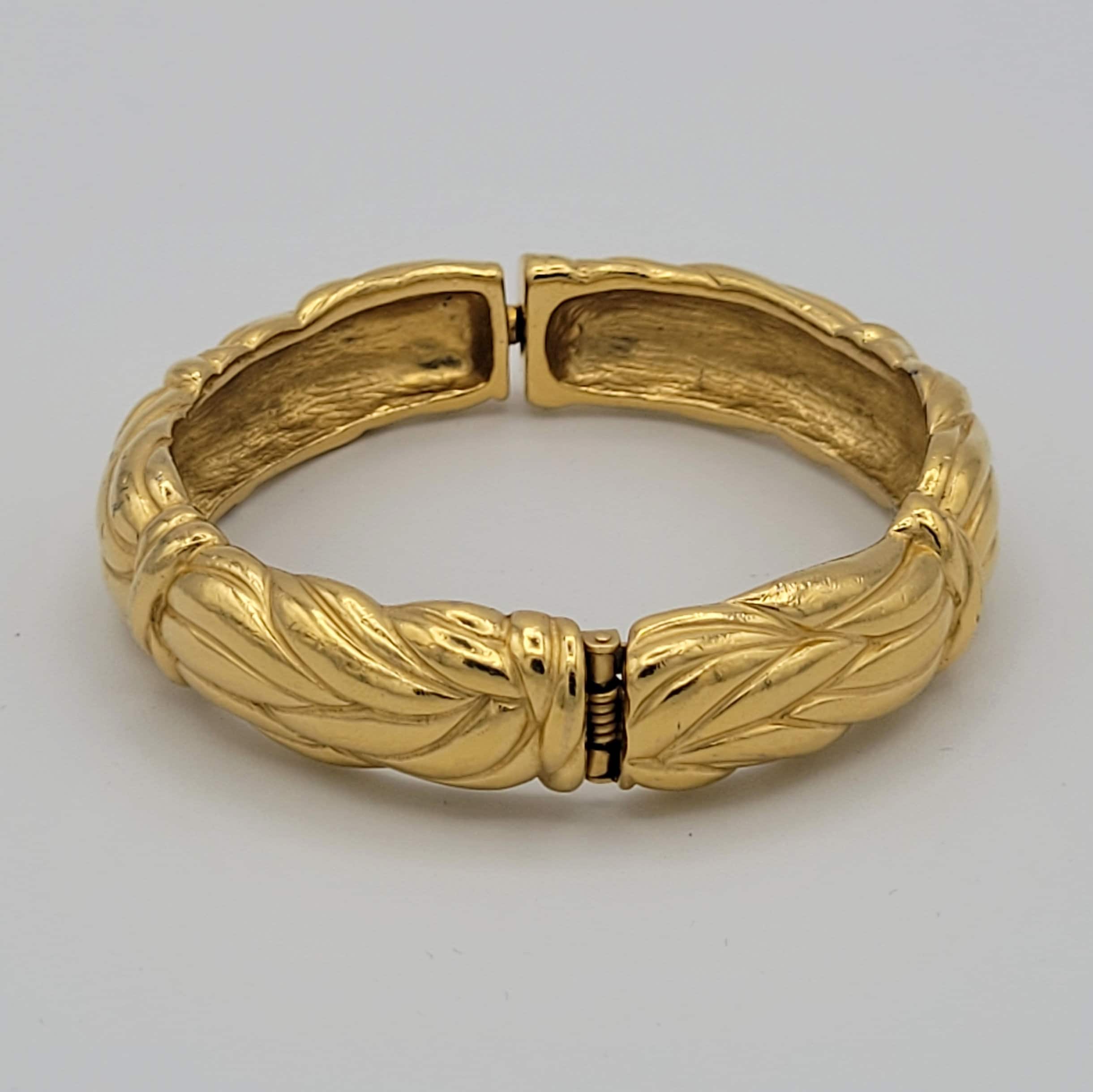 Vintage Trifari Gold Tone Clamper Bangle Bracelet Costume | Etsy