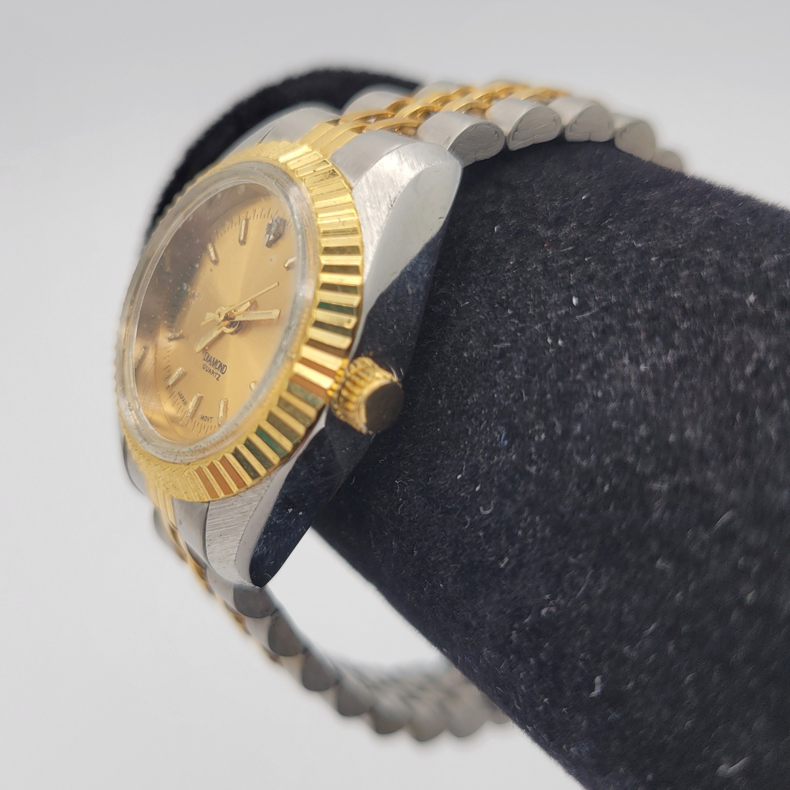 Generation Diamond Quartz Two Tone Round Ladies Watch with Deployment ...