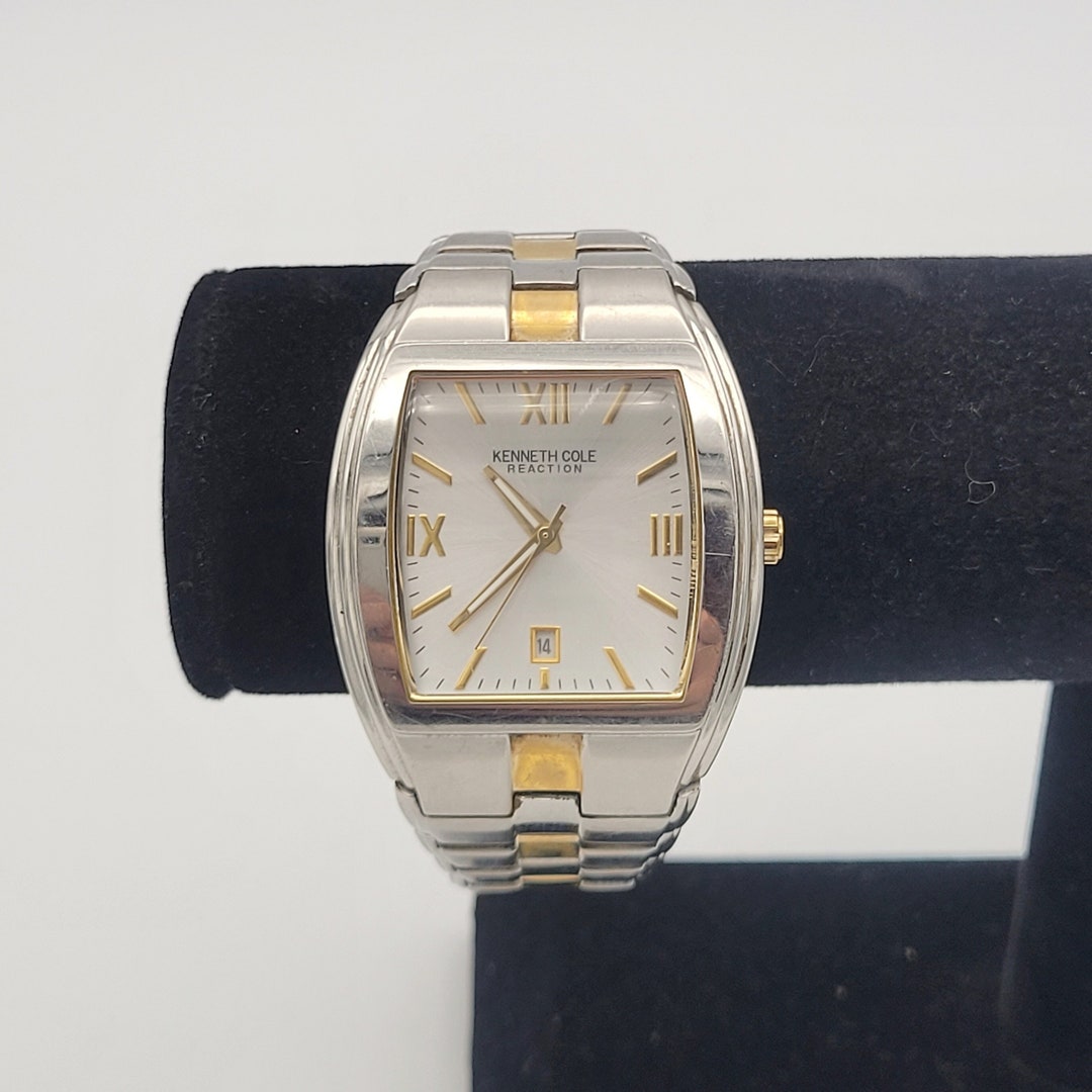 Kenneth Cole Reaction KC3640 Two Tone Men's Watch W/ Double Push Button Deployment Band Costume ...