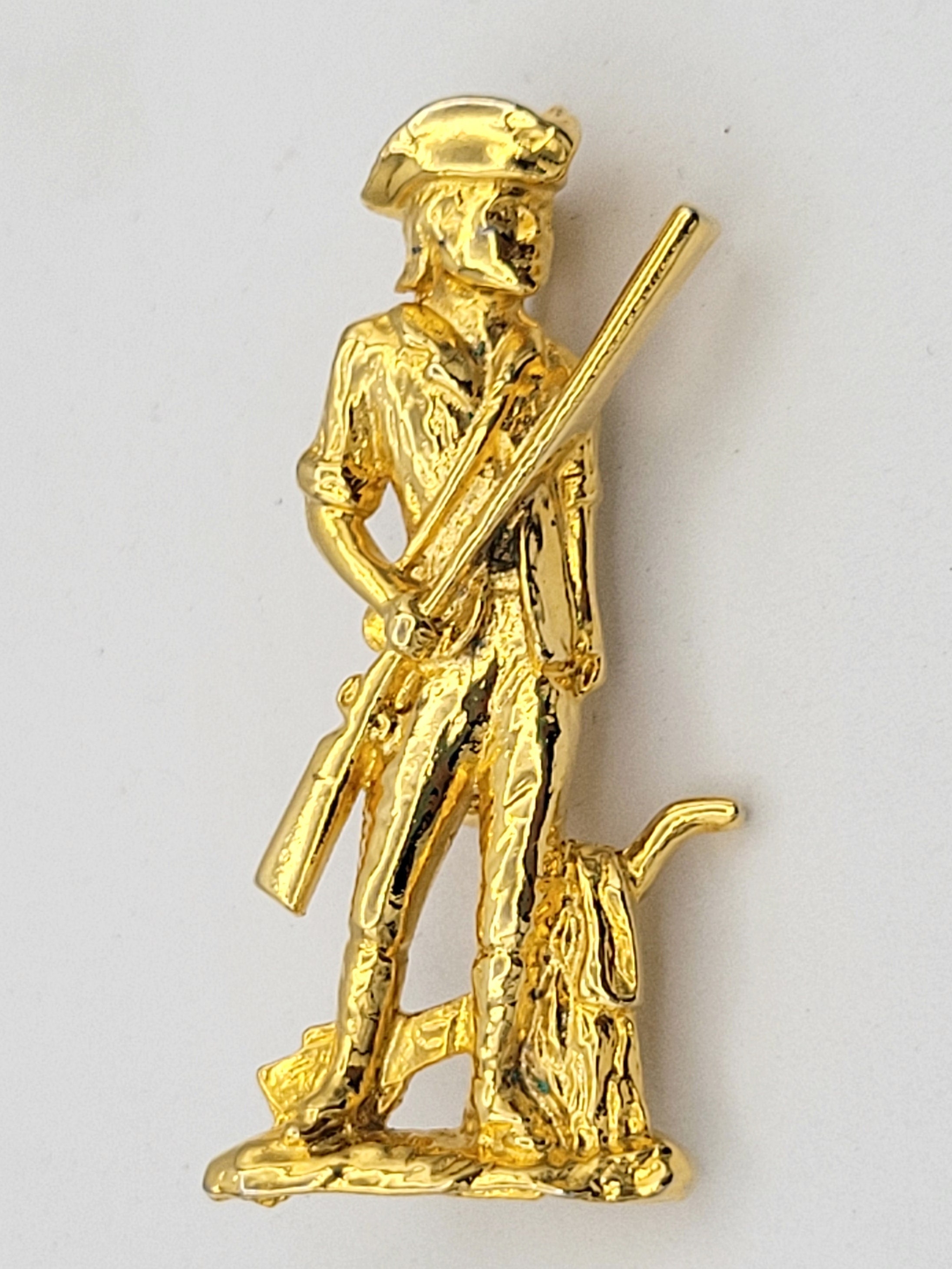 Vintage 1970s Cinerama Gold Tone Minuteman Soldier Brooch Costume ...