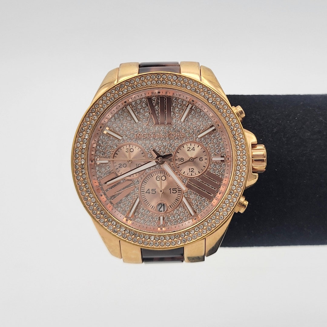 Michael Kors Wren MK-6159 Rose Gold Tone & Tortoiseshell Ladies Watch ...