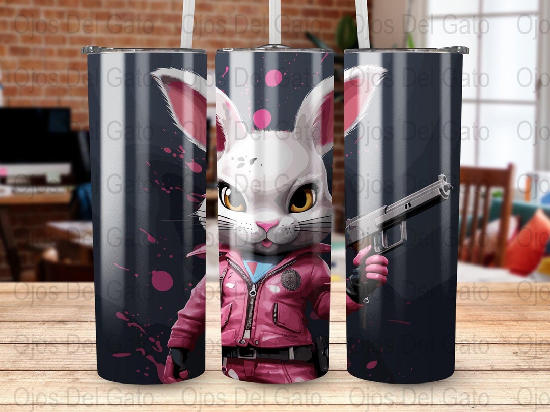Bad Bunny Rabbit Hip Hop 20oz Sublimation Tumbler Designs Tapered and ...