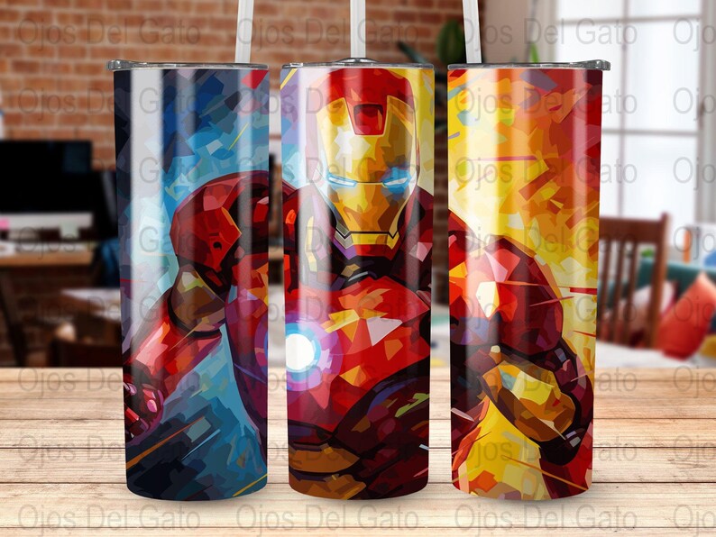 Iron Super Hero 20oz Sublimation Tumbler Designs Tapered and Straight ...