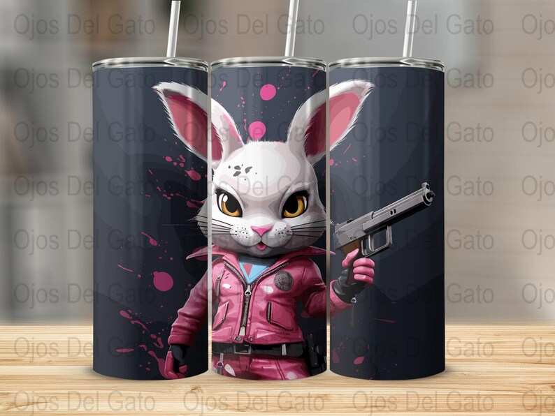 Bad Bunny Rabbit Hip Hop 20oz Sublimation Tumbler Designs Tapered and ...