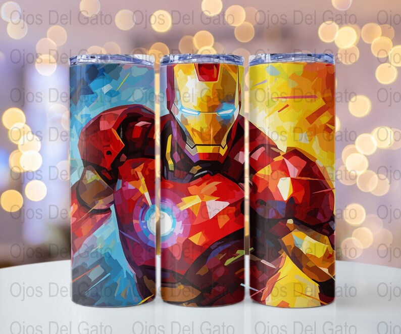 Iron Super Hero 20oz Sublimation Tumbler Designs Tapered and Straight ...