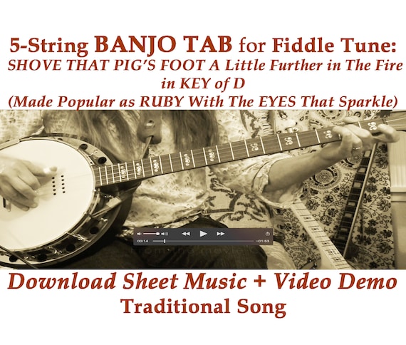 5-STRING BANJO TAB Sheet Music/video Download Traditional | Etsy