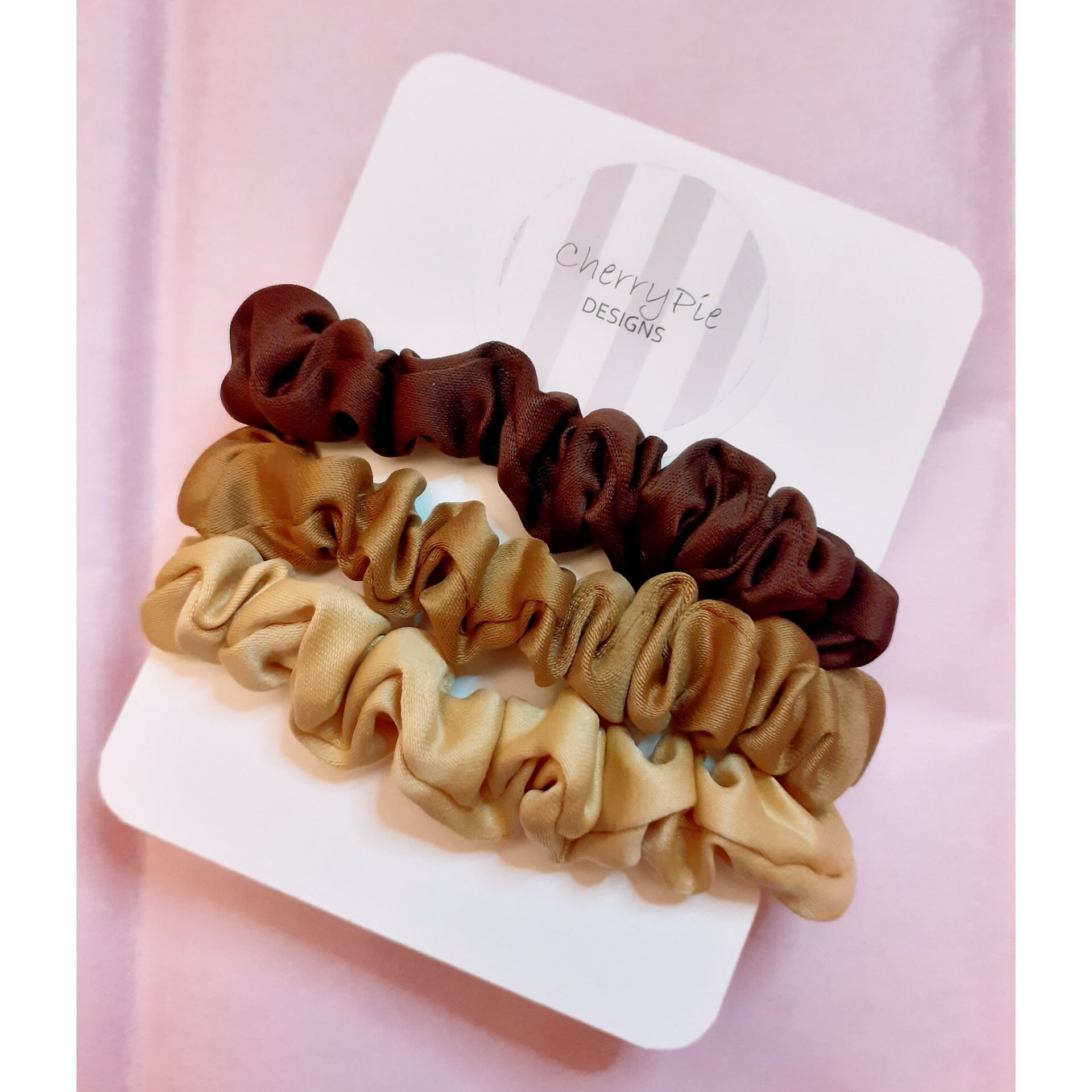 Scrunchie Set Brown Scrunchie Set Satin Scrunchies Silk - Etsy