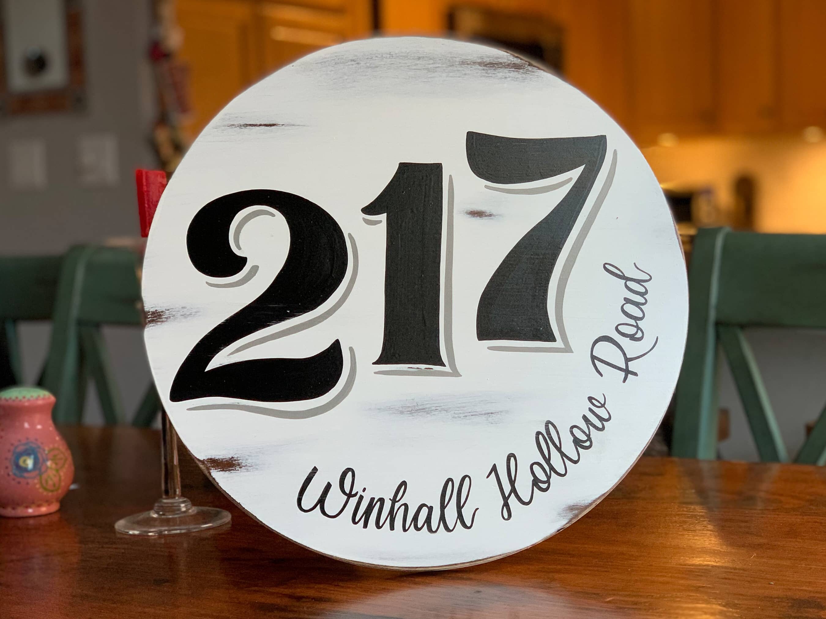 Round Hand Painted Address House Number Sign - Etsy