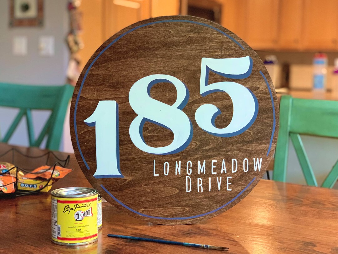 Round Hand Painted Address House Number Sign - Etsy