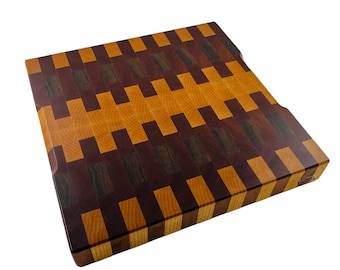 Handcrafted End Grain Cutting Board Basket Weave Pattern in Maple ...