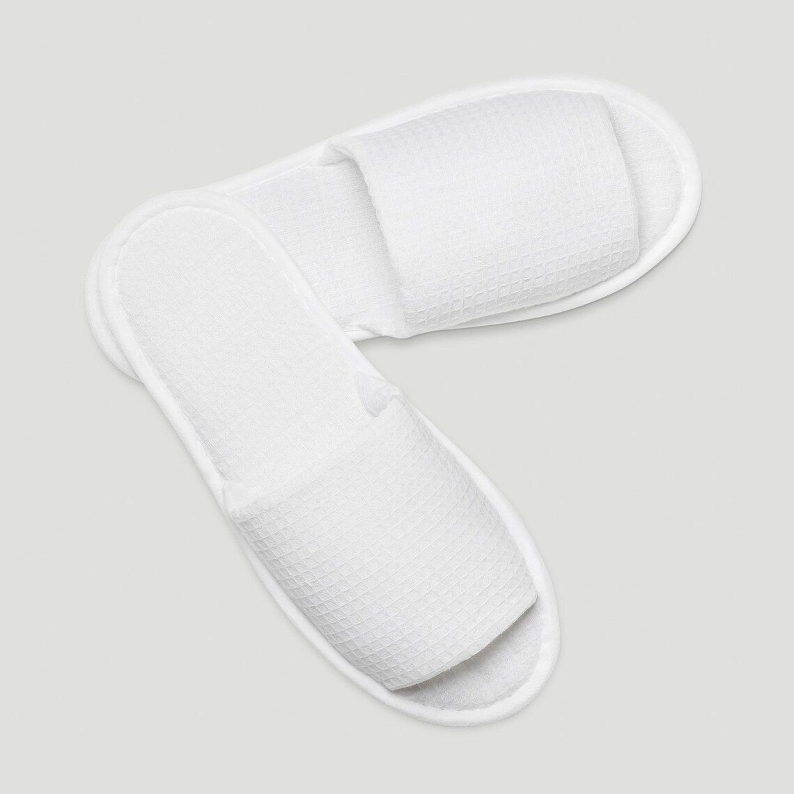 6 Pack White Waffle Open Toe Adult Slippers Luxury Salon SPA Massage ...