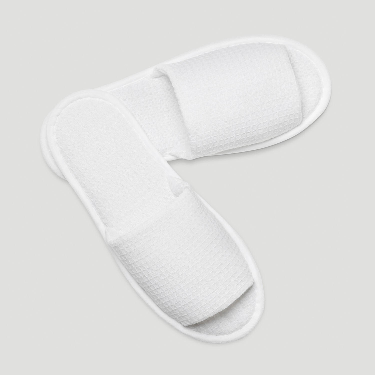 6 Pack White Waffle Open Toe Adult Slippers Luxury Salon SPA Massage ...