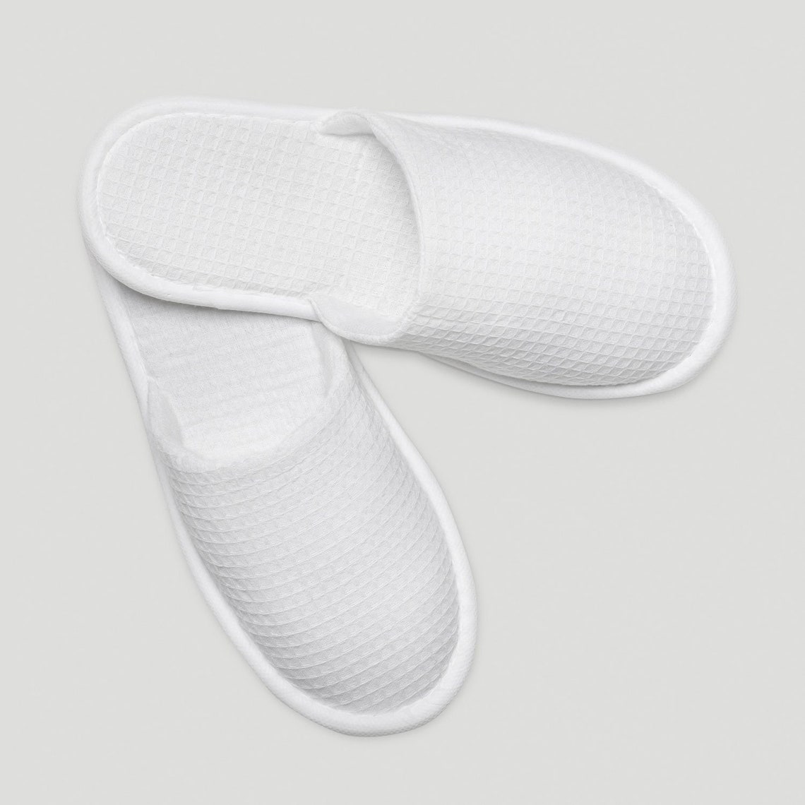 6 Pack White Closed Toe Adult Waffle Slippers Luxury Salon SPA Massage ...