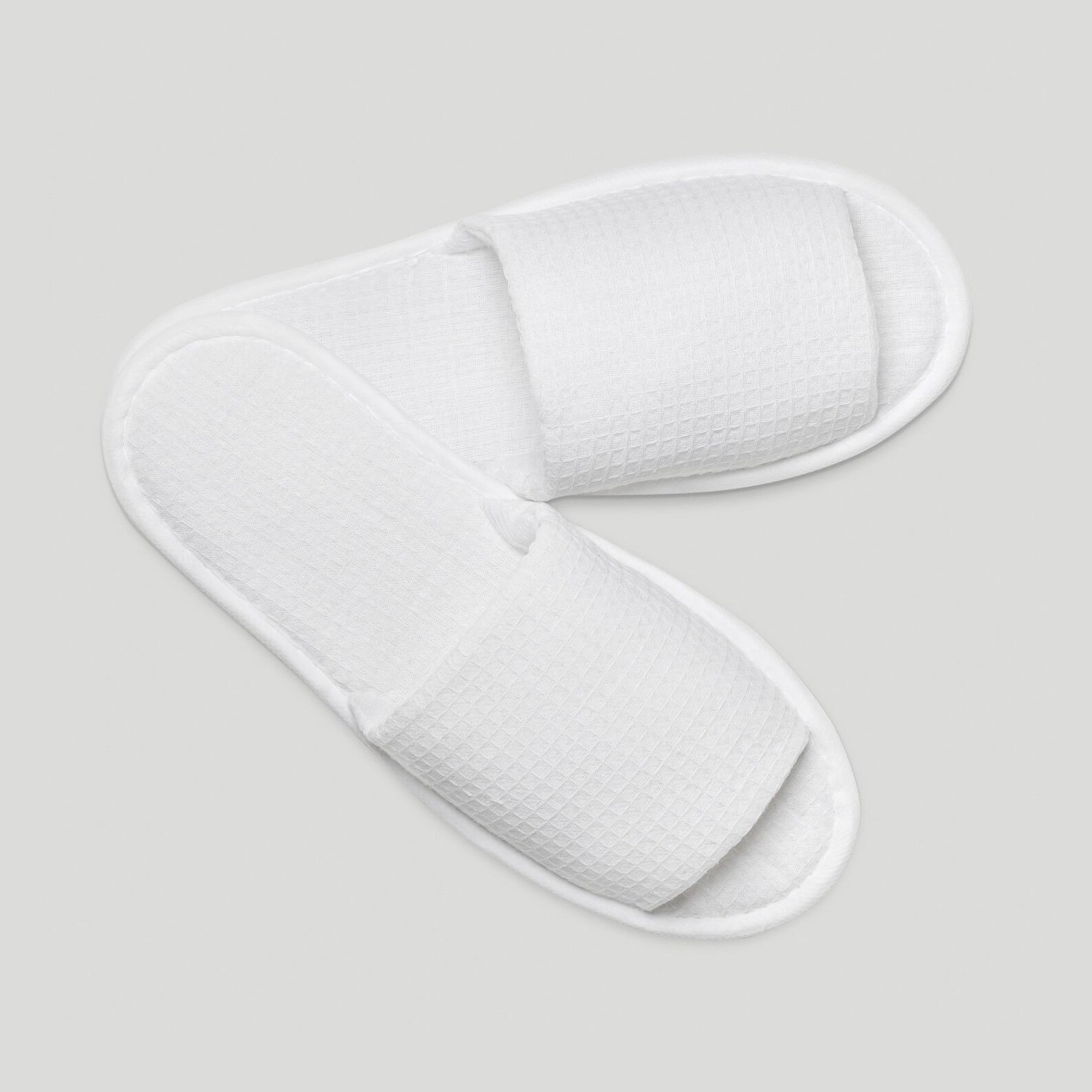 6 Pack White Waffle Open Toe Adult Slippers Luxury Salon SPA Massage ...