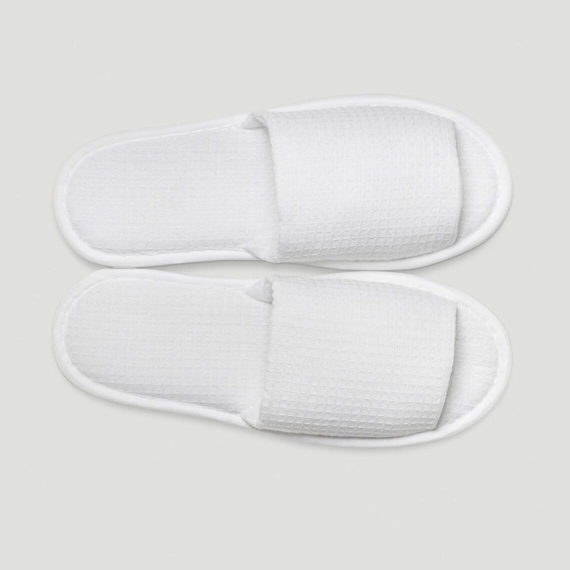 6 Pack White Waffle Open Toe Adult Slippers Luxury Salon SPA Massage ...