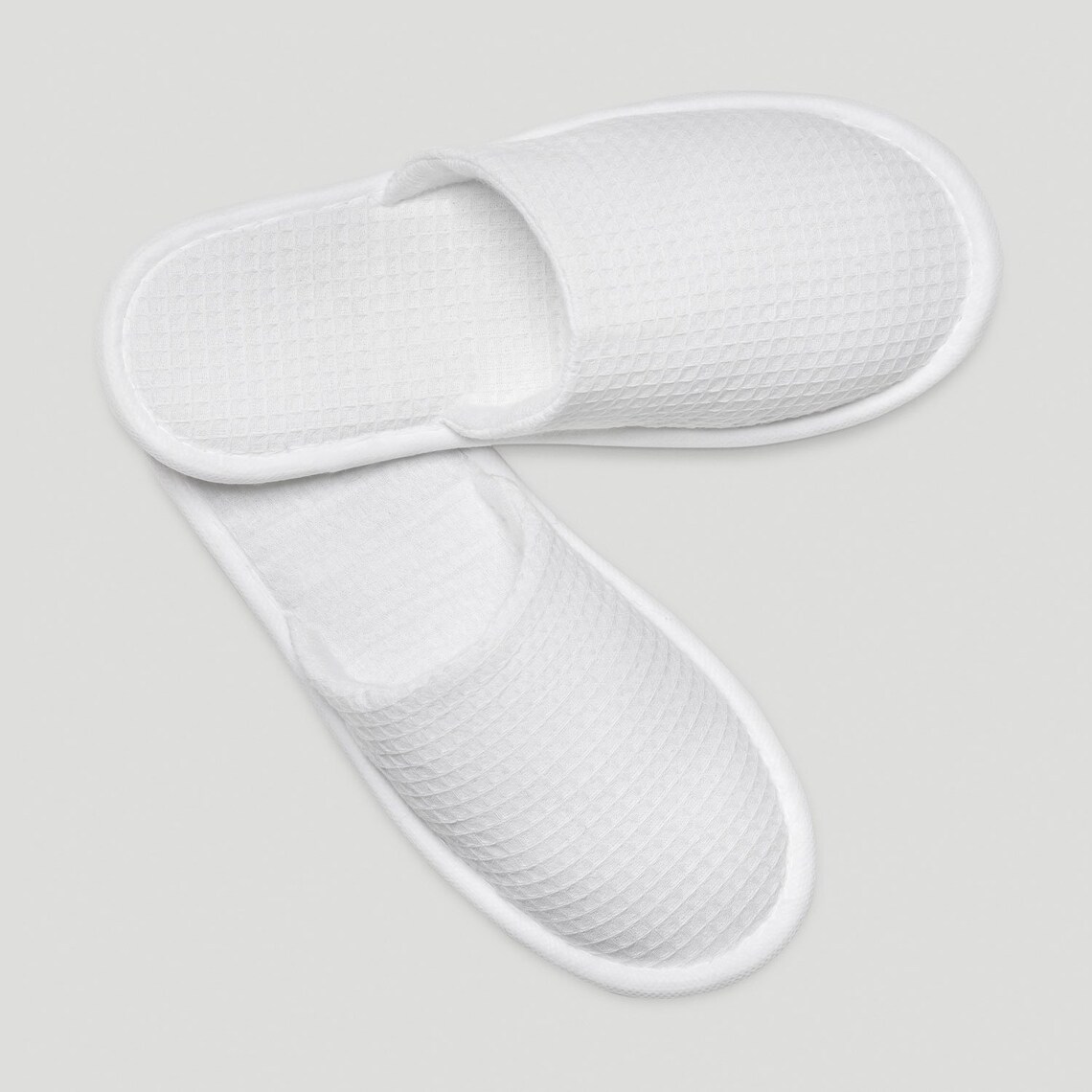 6 Pack White Closed Toe Adult Waffle Slippers Luxury Salon SPA Massage ...