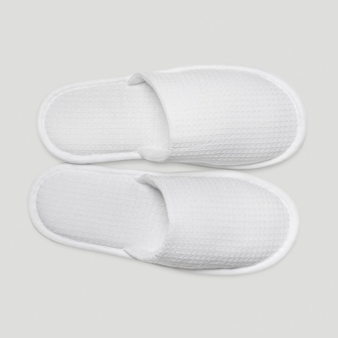 6 Pack White Closed Toe Adult Waffle Slippers Luxury Salon SPA Massage ...