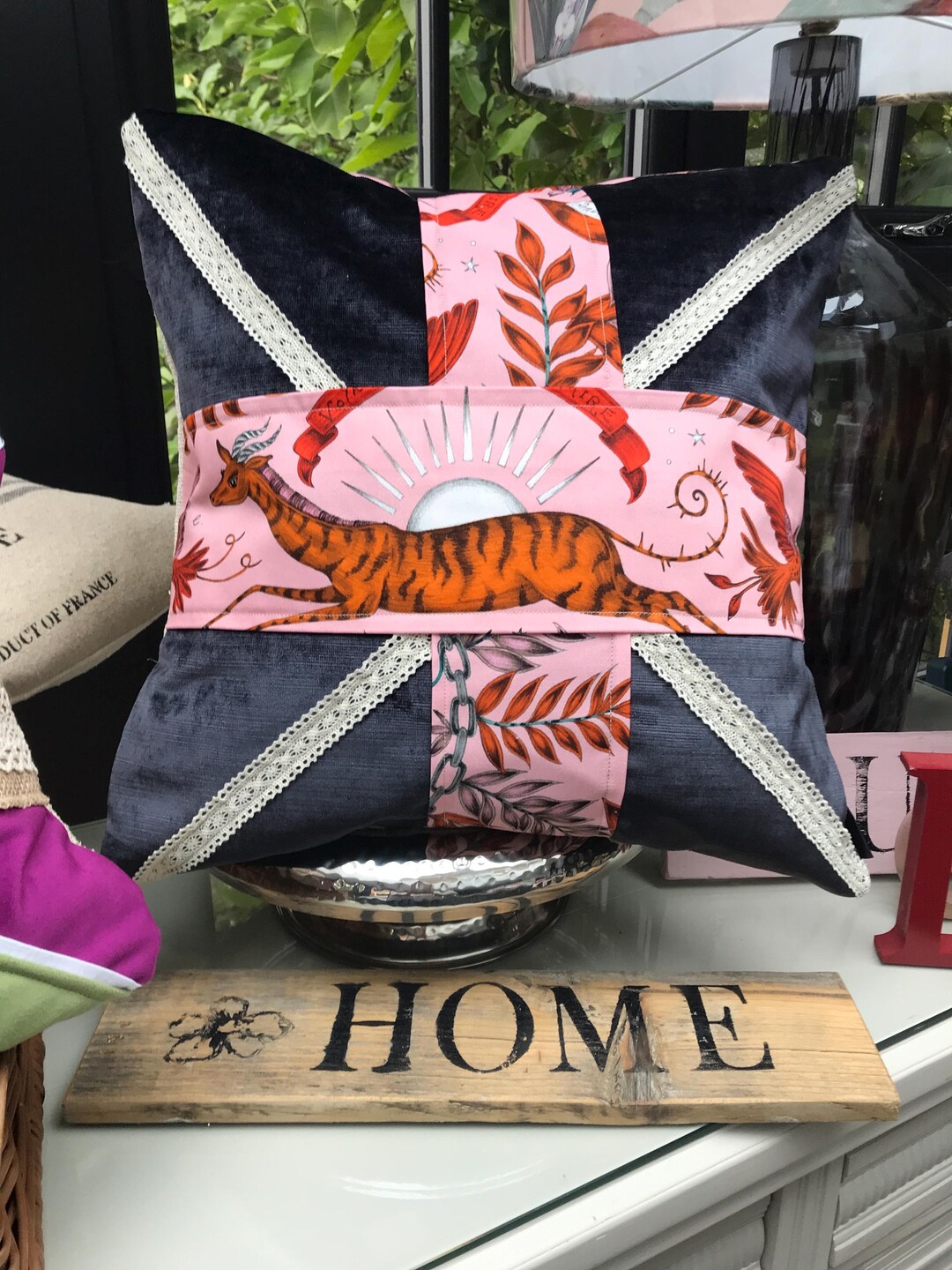 Union Jack Cushion/ Velvet Union Jack Cushion With Feather Insert ...