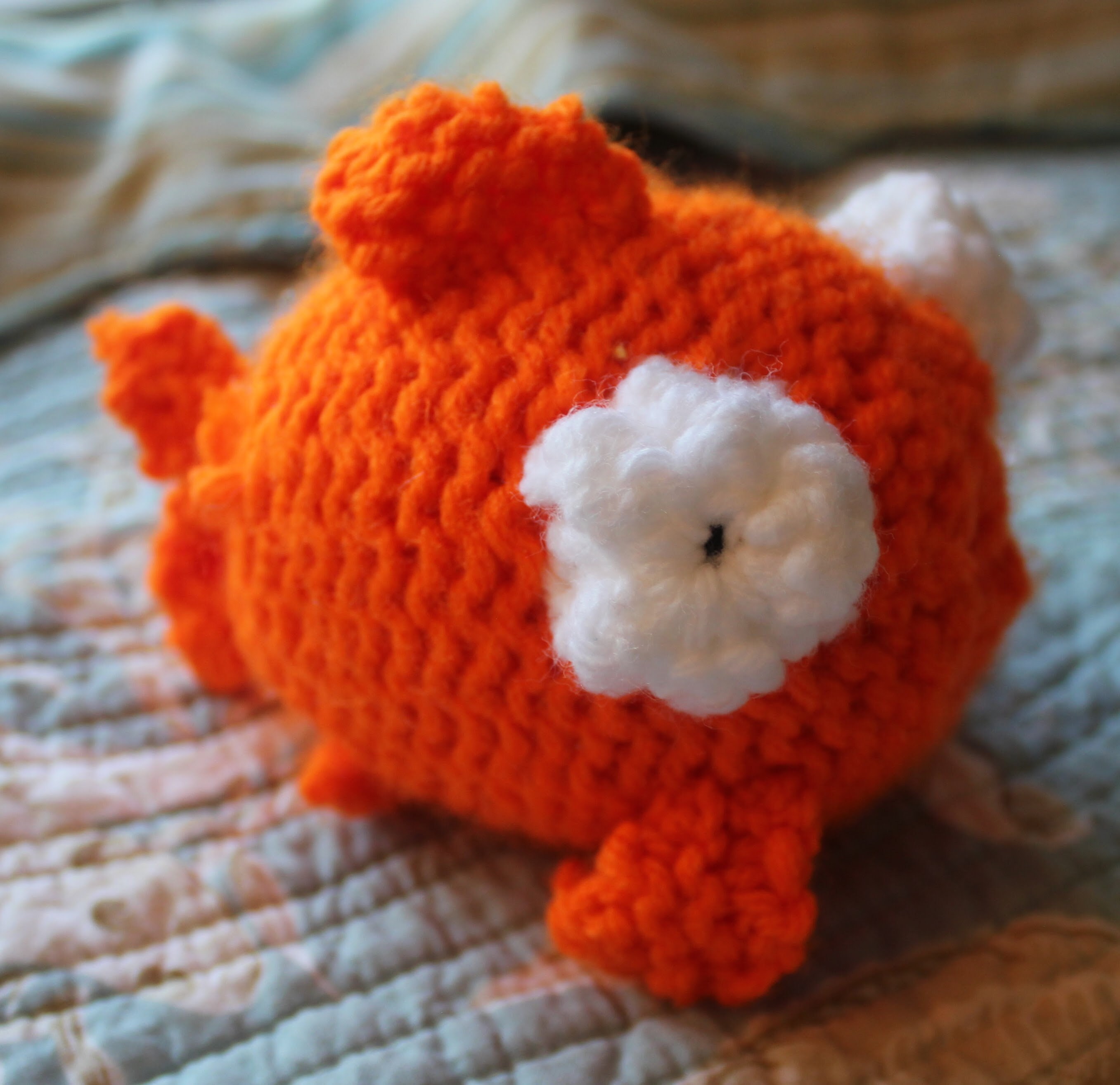 Knit Hand Made Plush Toy Popeye Goldfish Cute Handmade Cuddly Gift Idea ...