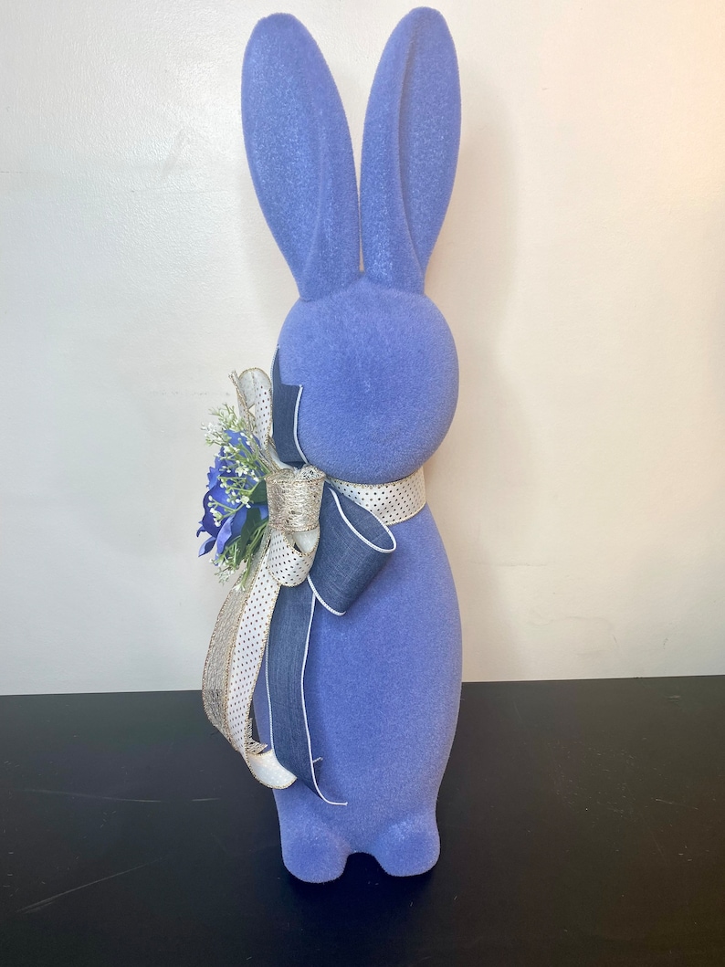 XL Flocked Bunny Flocked Easter Bunny Flocked Rabbit Button - Etsy